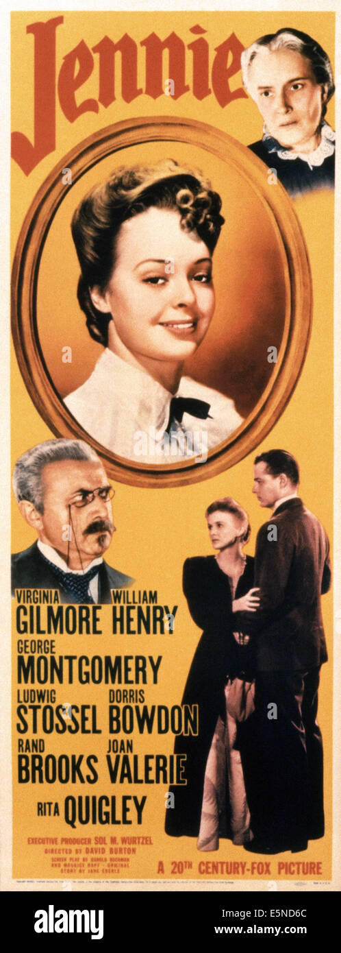 JENNIE, fron top: Hermine Sterler, Virginia Gilmore, Ludwig Stossel ...