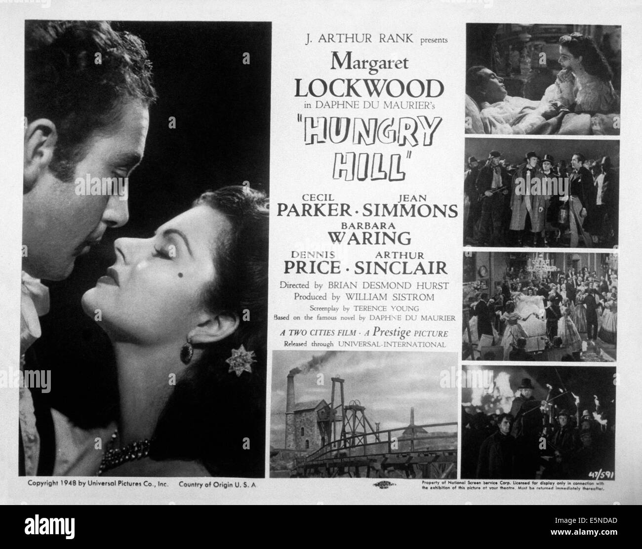 HUNGRY HILL, face to face from left: Dennis Price, Margaret Lockwood ...