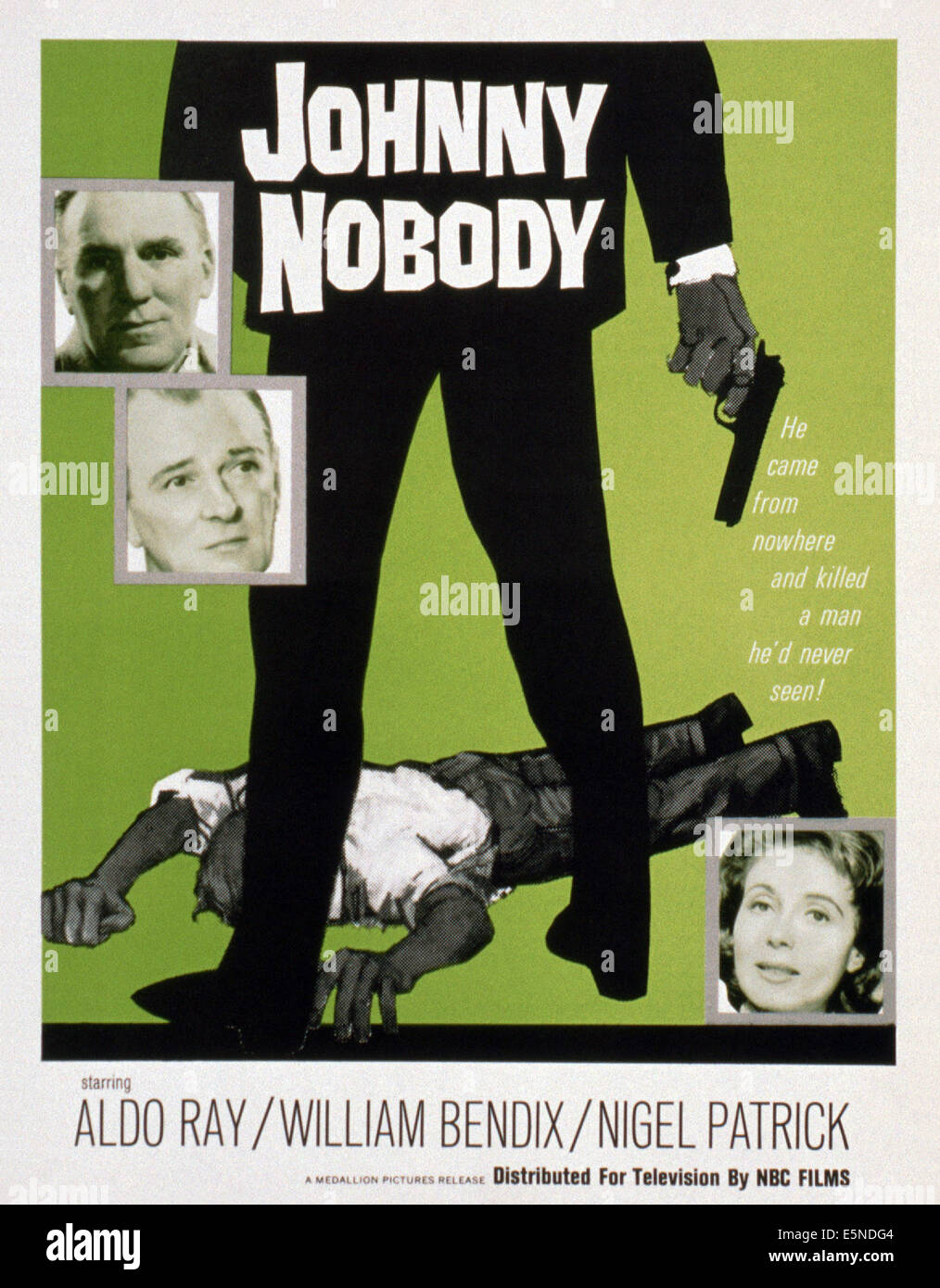 JOHNNY NOBODY, poster, top left: William Bendix, Nigel Patrick; lower ...