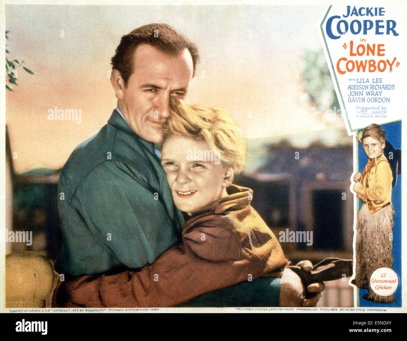 LONE COWBOY, from left: Addison Richards, Jackie Cooper, 1933 Stock ...