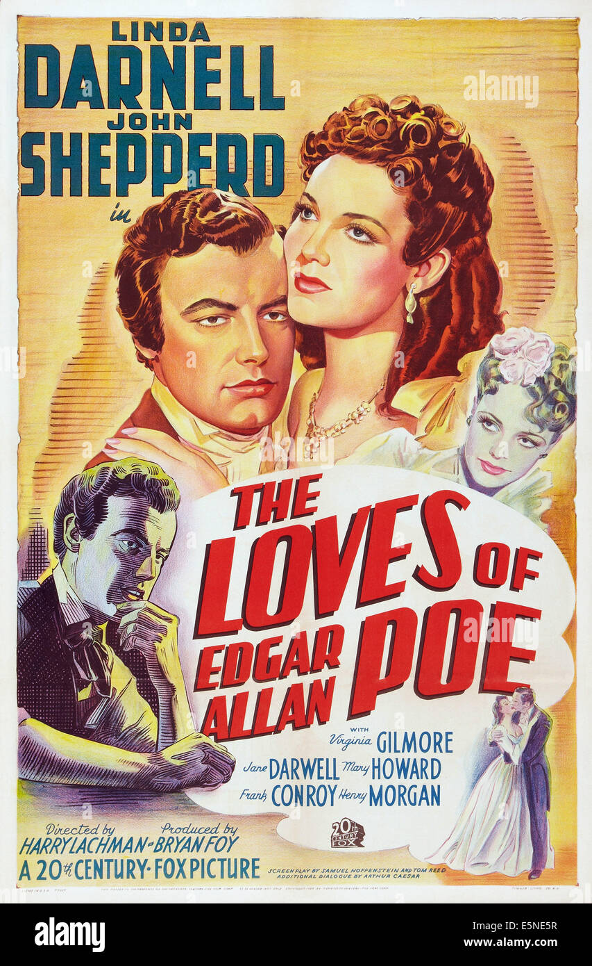 THE LOVES OF EDGAR ALLAN POE, US poster, top from left: Shepperd ...