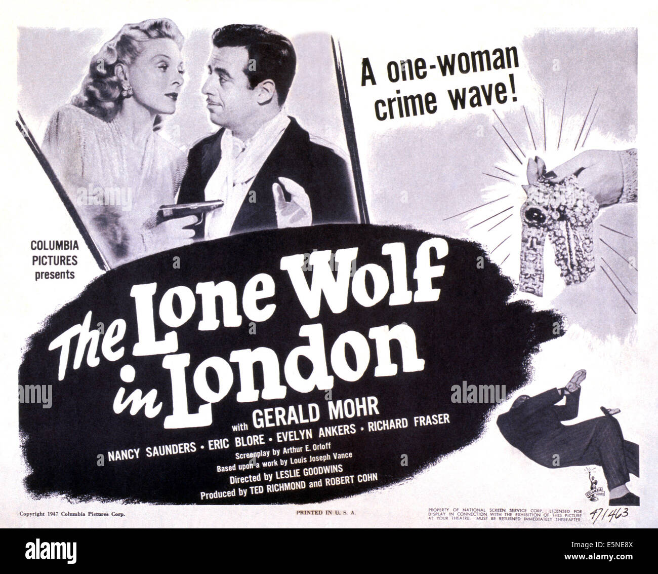 THE LONE WOLF IN LONDON, top left: Evelyn Ankers, Gerald Mohr, 1947 ...