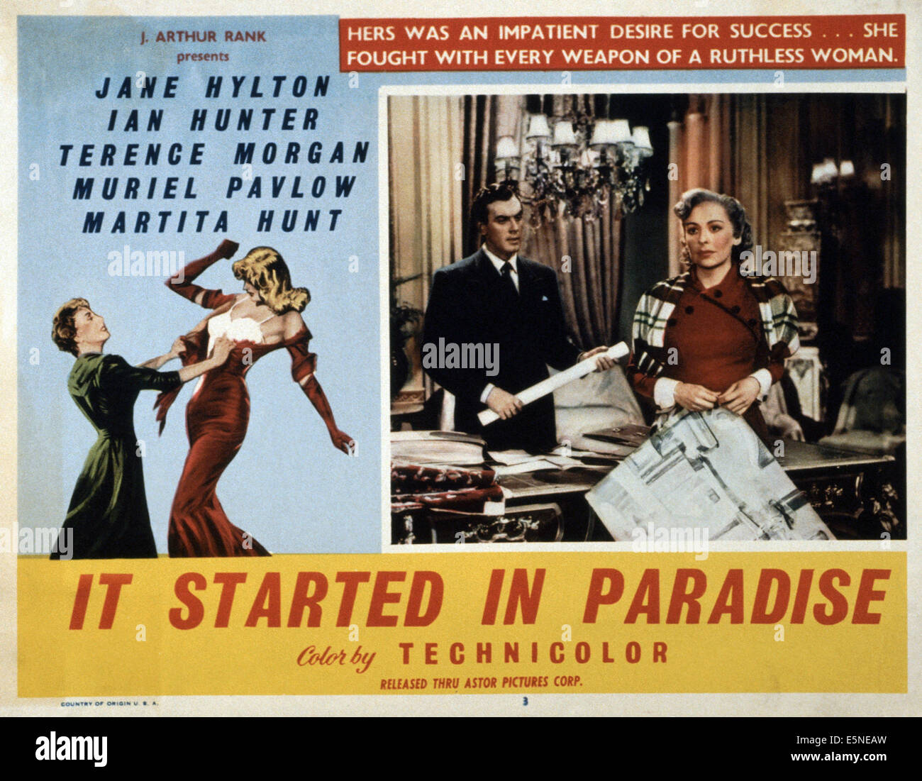 IT STARTED IN PARADISE, right from left: Brian Worth, Jane Hylton, 1952 ...