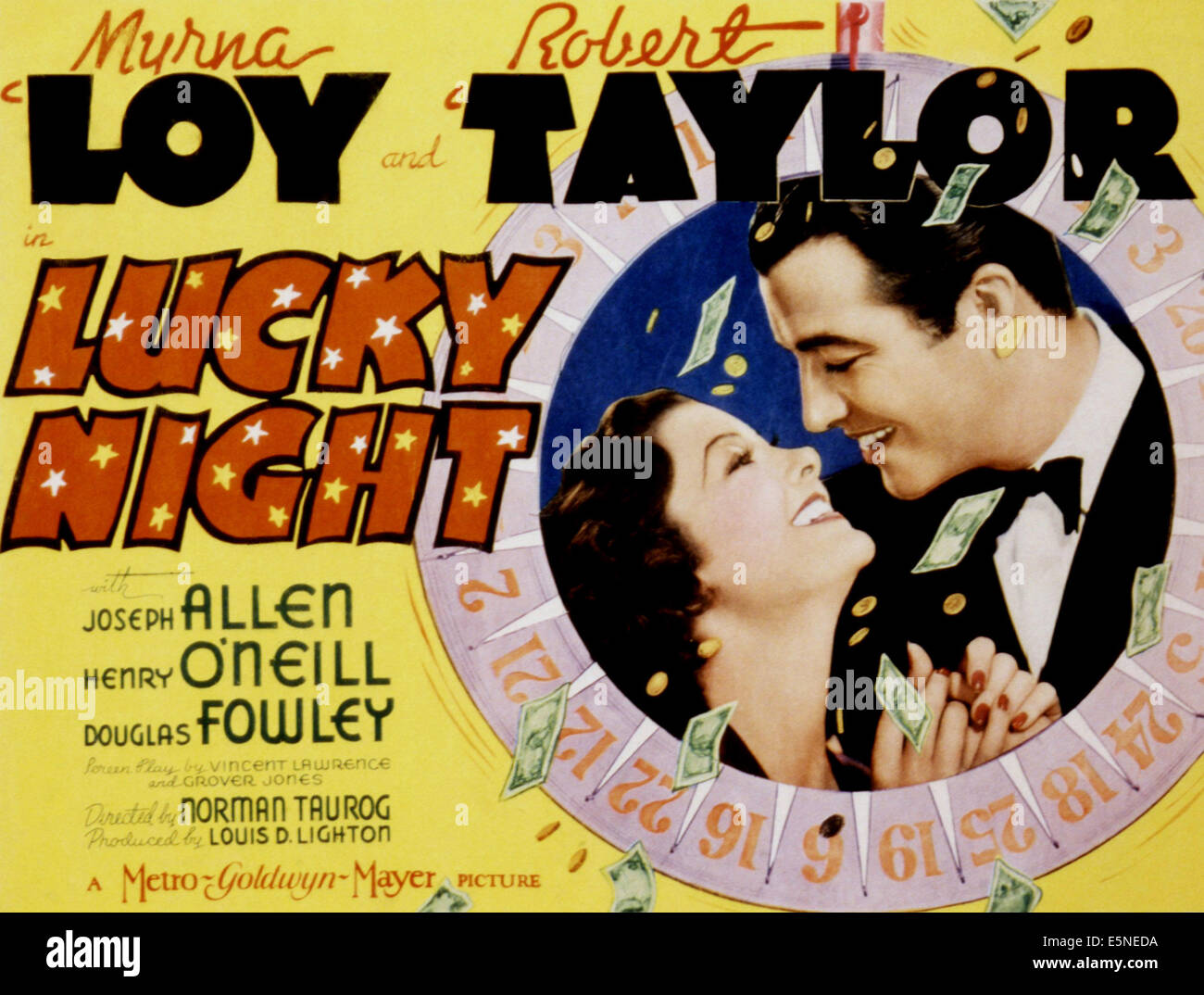 LUCKY NIGHT, Myrna Loy, Robert Taylor, 1939 Stock Photo - Alamy