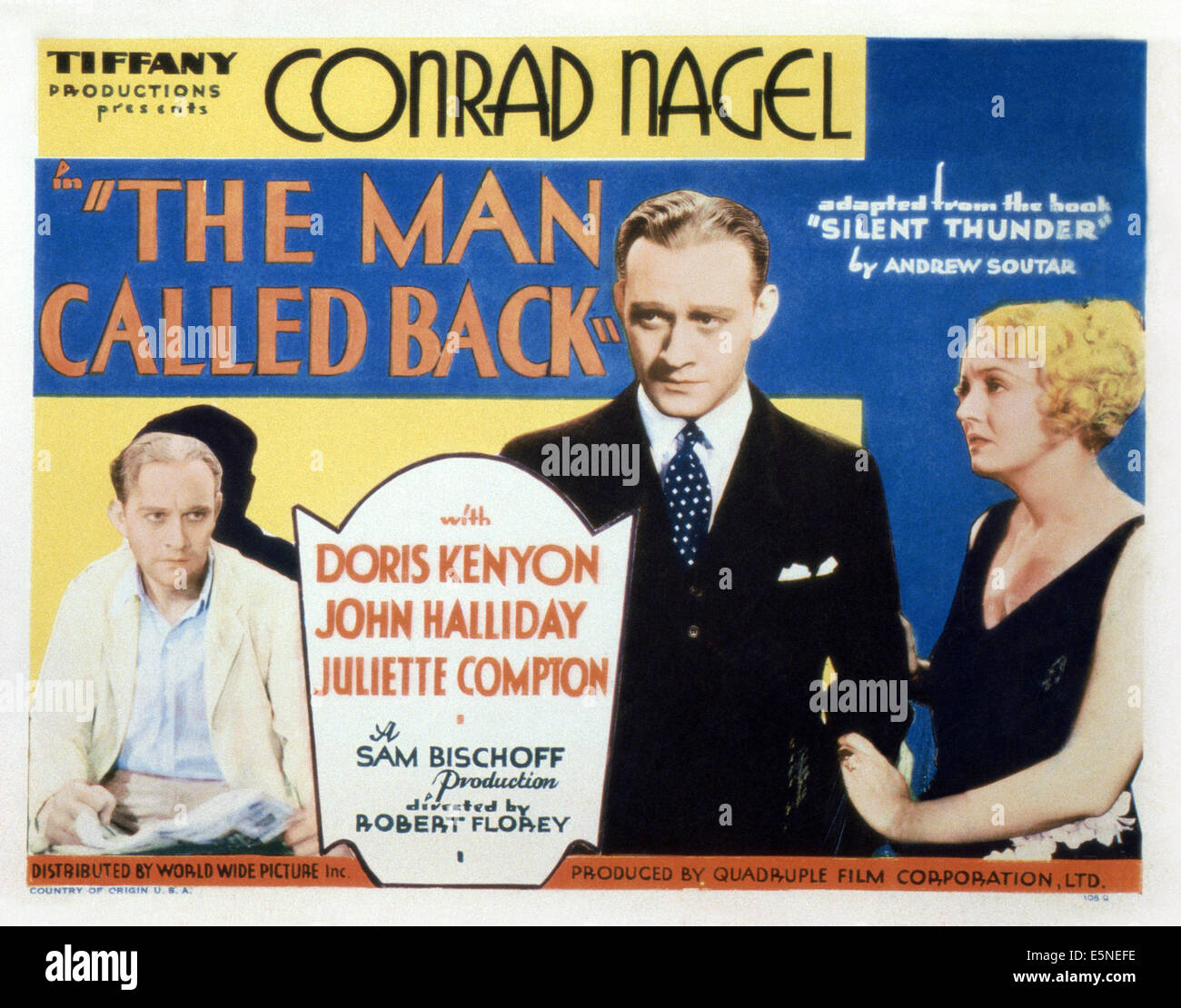 THE MAN CALLED BACK, from left: Conrad Nagel, Doris Kenyon, 1932 Stock ...