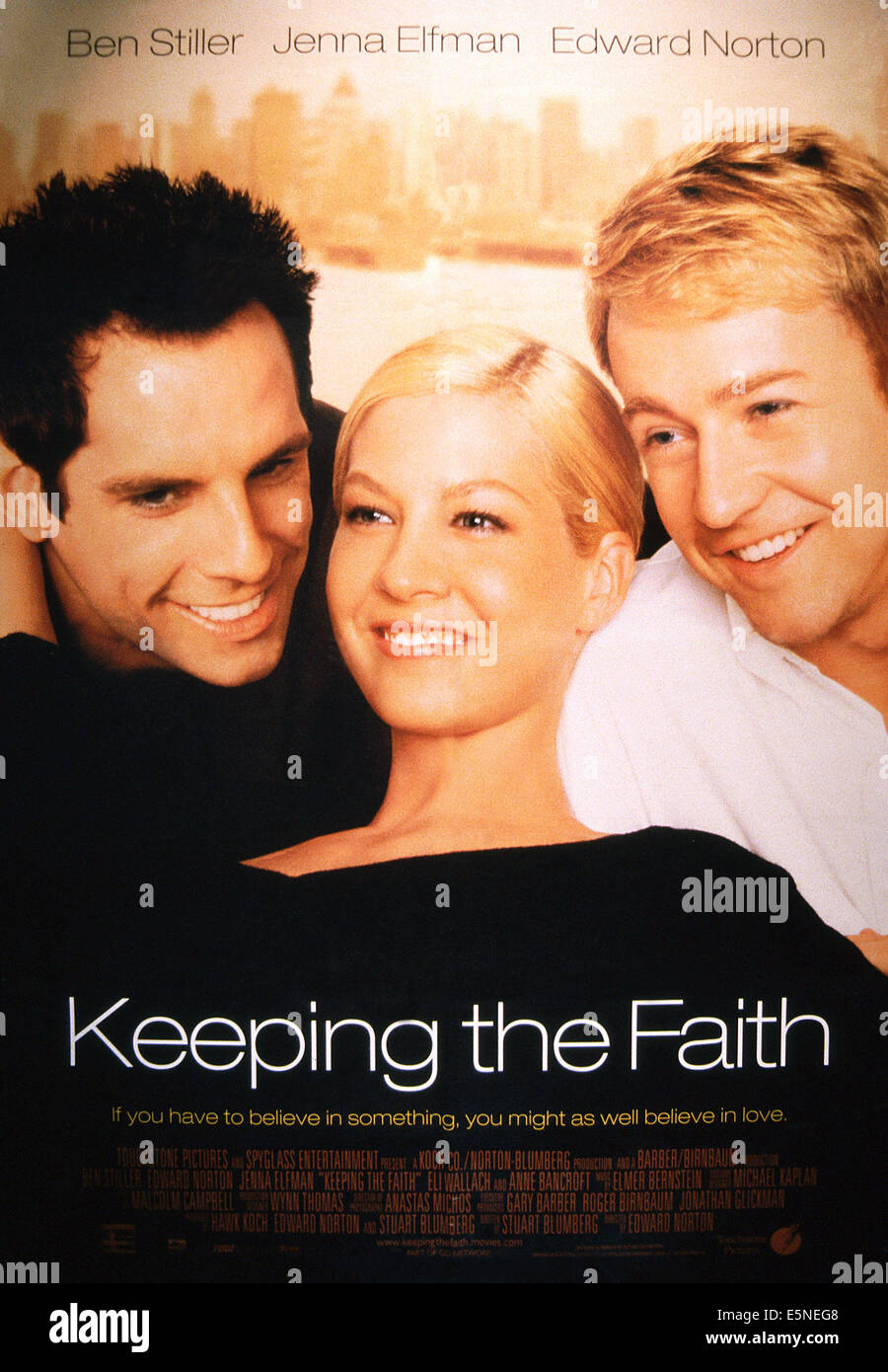 KEEPING THE FAITH, U.S. poster, from left: Ben Stiller, Jenna Elfman ...