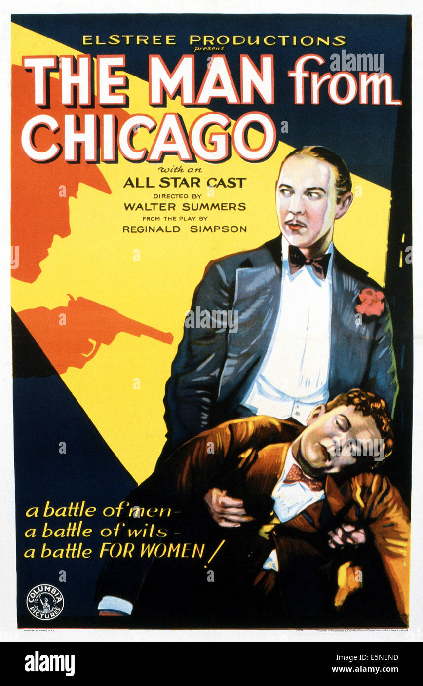 THE MAN FROM CHICAGO, poster, Bernard Nedell (top), 1930 Stock Photo ...