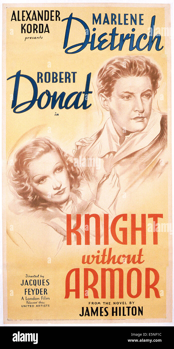 KNIGHT WITHOUT ARMOR, from left: Marlene Dietrich, Robert Donat, 1937 ...
