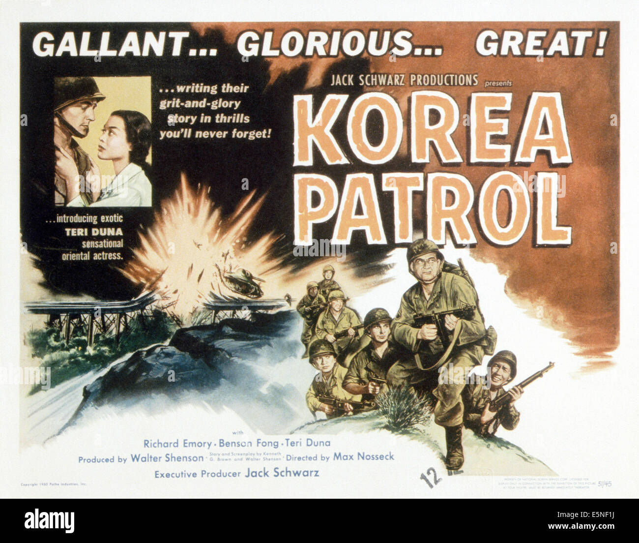 KOREA PATROL, top from left: Richard Emory, Teri Duna, 1951 Stock Photo ...