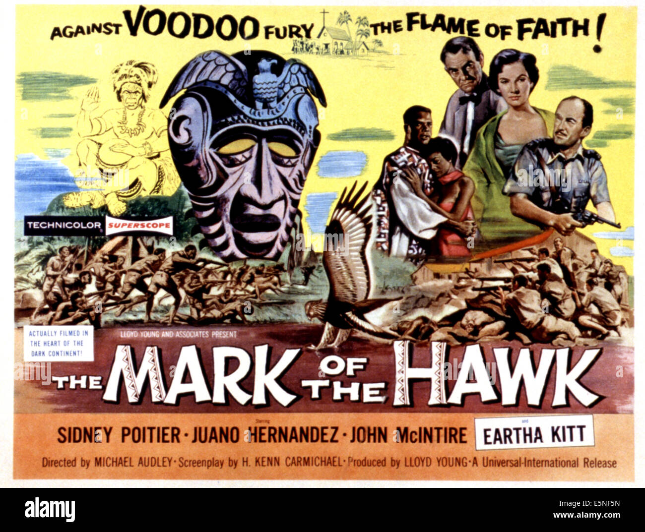 MARK OF THE HAWK, Sidney Poitier, Eartha Kitt, John McIntire, Helen ...