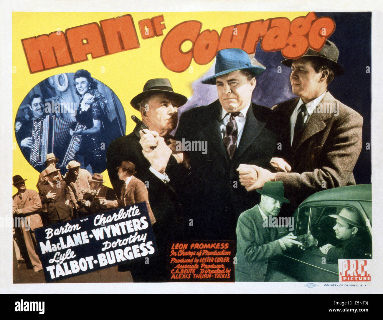 MAN OF COURAGE, from left: John Ince, Lyle Talbot, Barton Maclane, 1943 ...