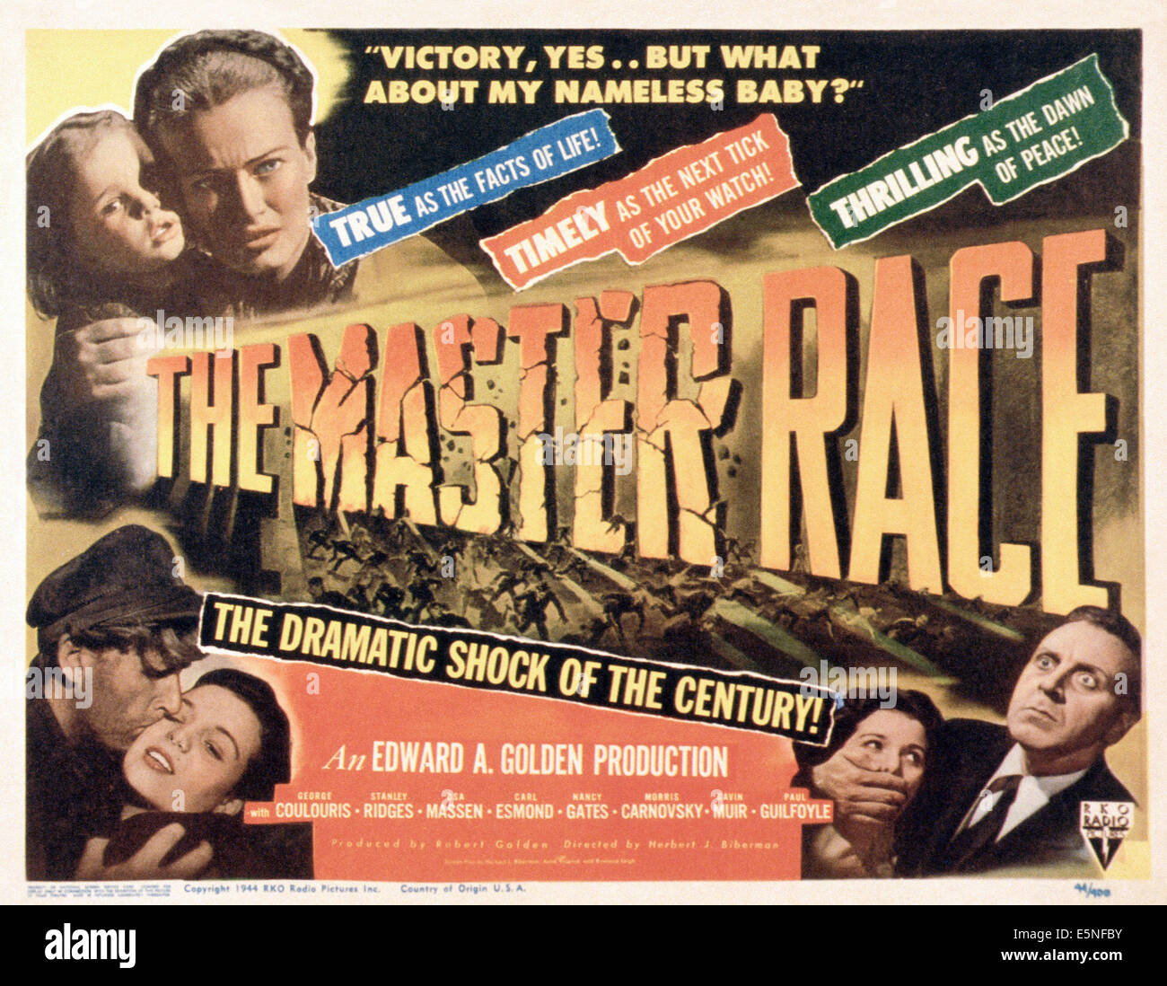 THE MASTER RACE, Gigi Perreau, Osa Massen (top), George Coulouris ...