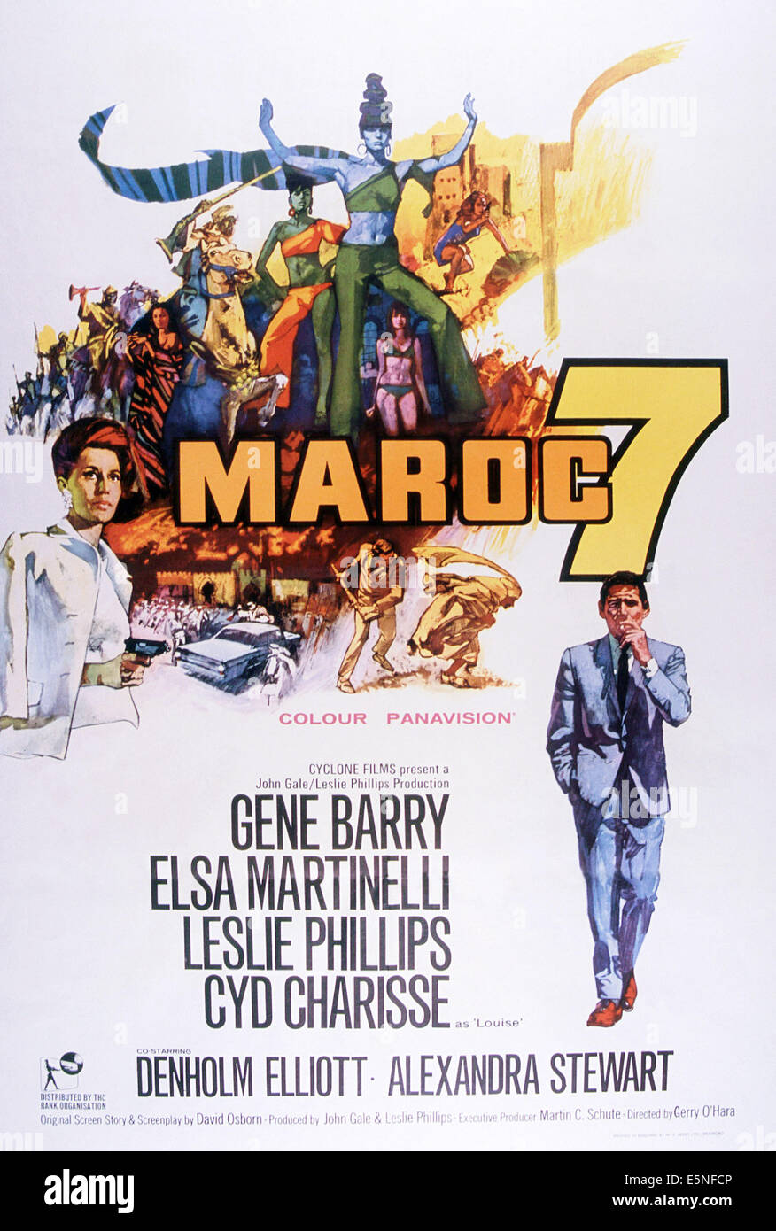 MAROC 7, Cyd Charisse (gun), Gene Barry (right), 1967 Stock Photo - Alamy