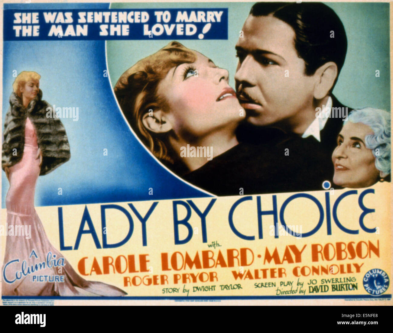 LADY BY CHOICE, Carole Lombard, Roger Pryor, May Robson, 1934 Stock ...