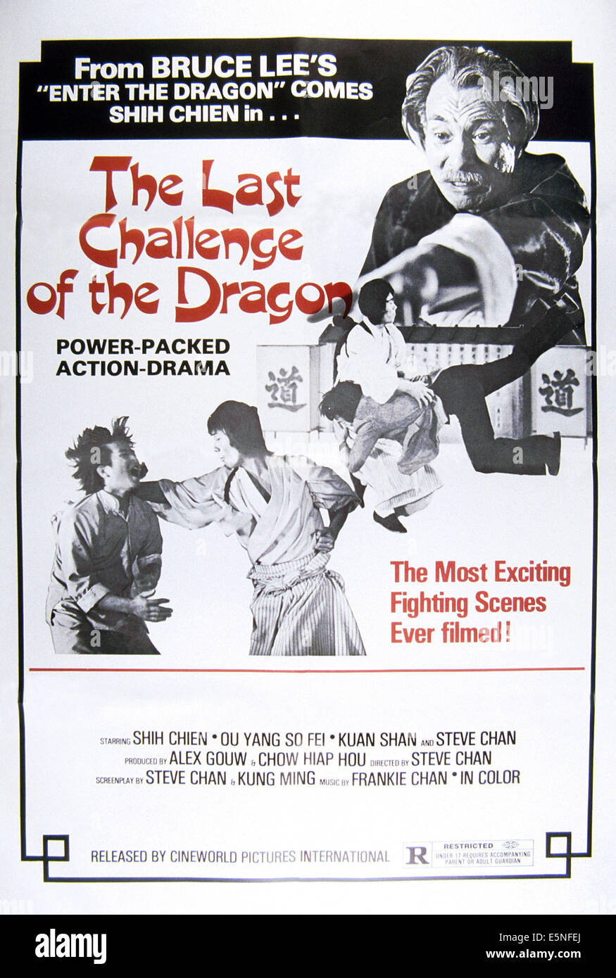 THE LAST CHALLENGE OF THE DRAGON, (aka LONG GU JIANG), poster, 1976 ...