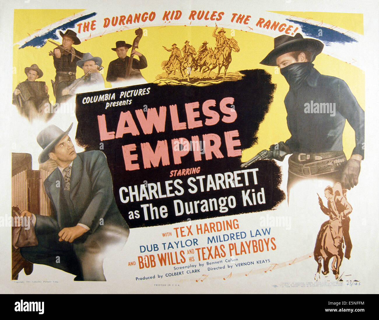 LAWLESS EMPIRE, Charles Starrett (masked), 1945 Stock Photo - Alamy