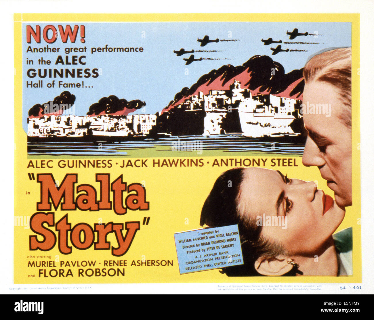 MALTA STORY, Muriel Pavlow, Alec Guinness, 1953 Stock Photo - Alamy