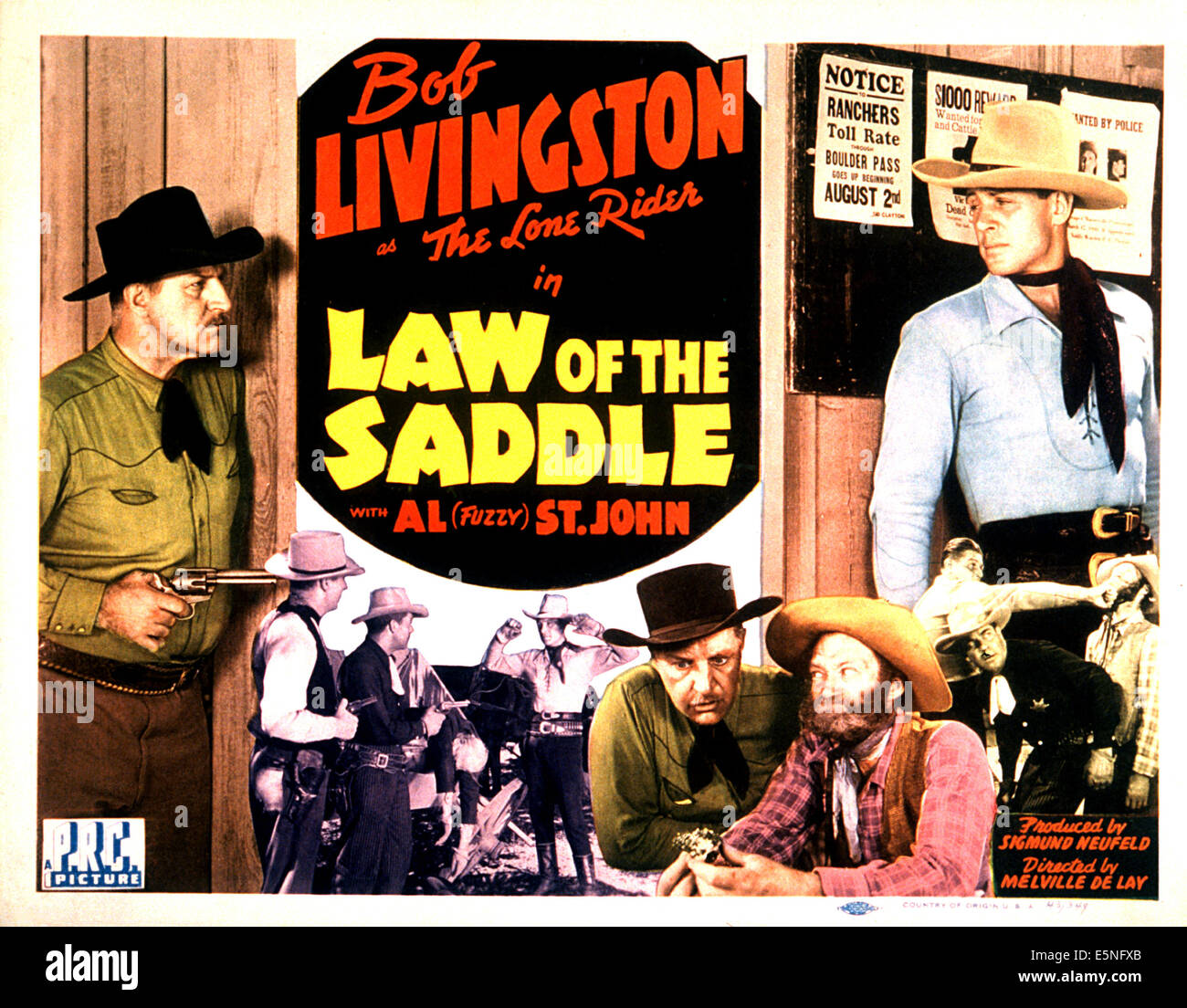 LAW OF THE SADDLE, color from left: Curley Dresden, Reed Howes, Al St ...