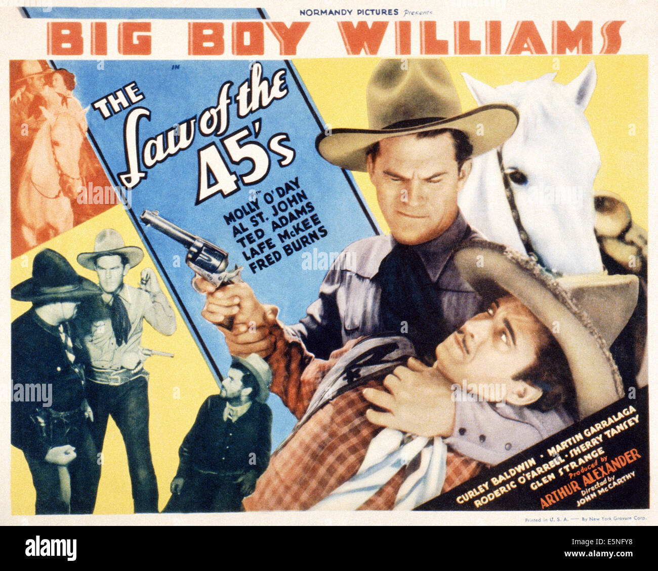 THE LAW OF 45'S, center from top: Guinn 'Big Boy' Williams, Ted Adams ...