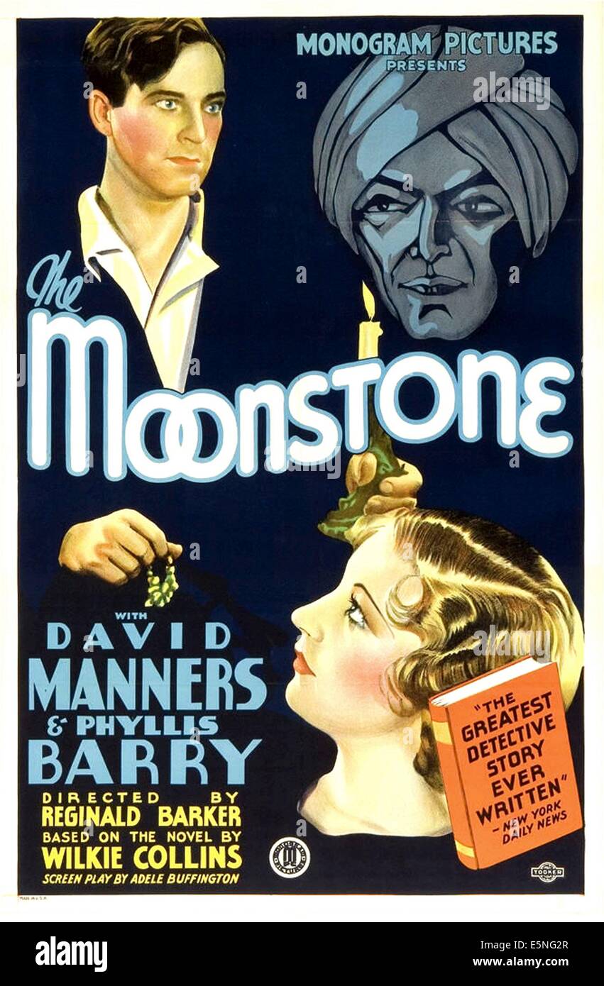THE MOONSTONE, David Manners, Phyllis Barry, John Davidson, 1934 Stock ...