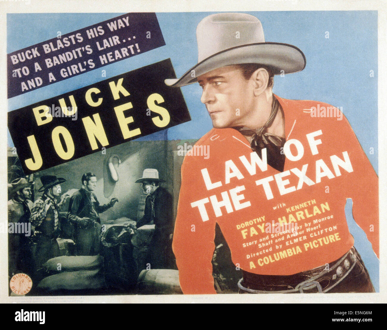 LAW OF THE TEXAN, Buck Jones (right), 1938 Stock Photo - Alamy