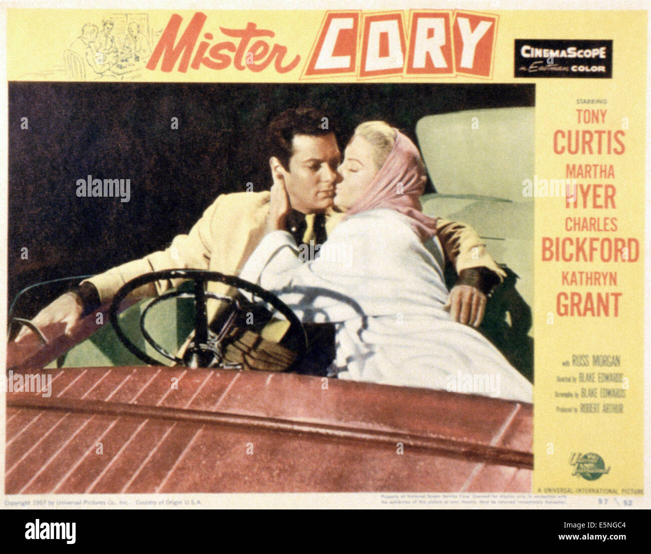MISTER CORY, from left: Tony Curtis, Martha Hyer, 1957 Stock Photo - Alamy