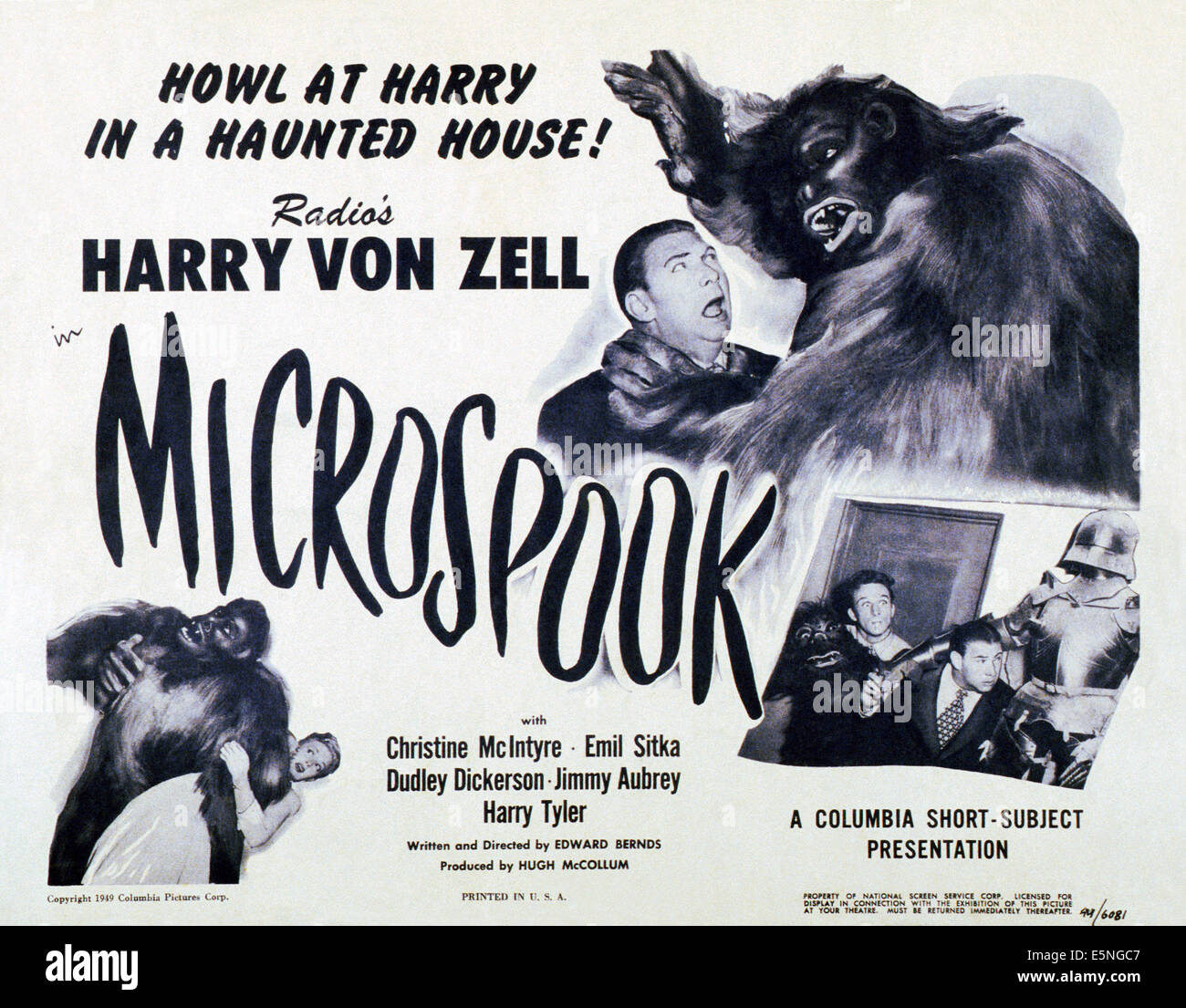 MICROSPOOK, US lobbycard, Christine McIntyre (bottom left), Harry von ...
