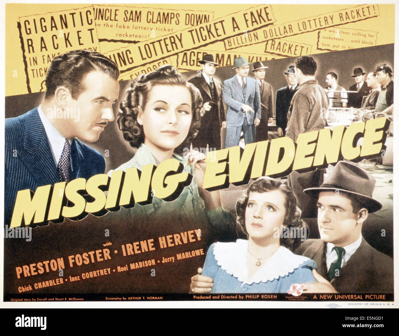 MISSING EVIDENCE, from left: Preston Foster, Irene Hervey, Inez ...