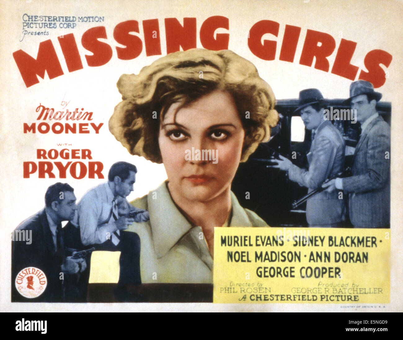 MISSING GIRLS, Noel Madison, Muriel Evans, Roger Pryor, 1936 Stock ...