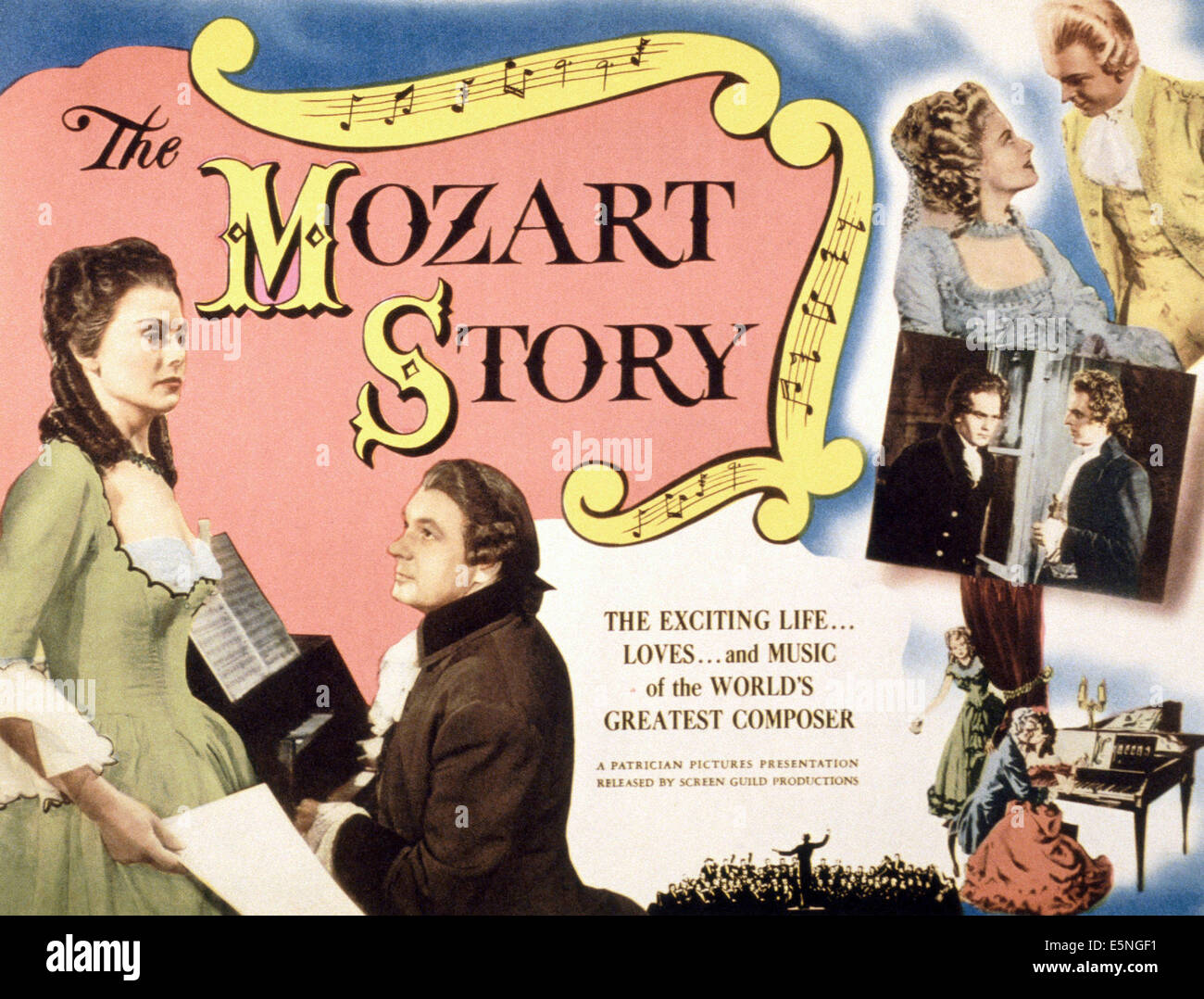 THE MOZART STORY, from left: Winnie Markus, Hans Holt as Wolfgang ...