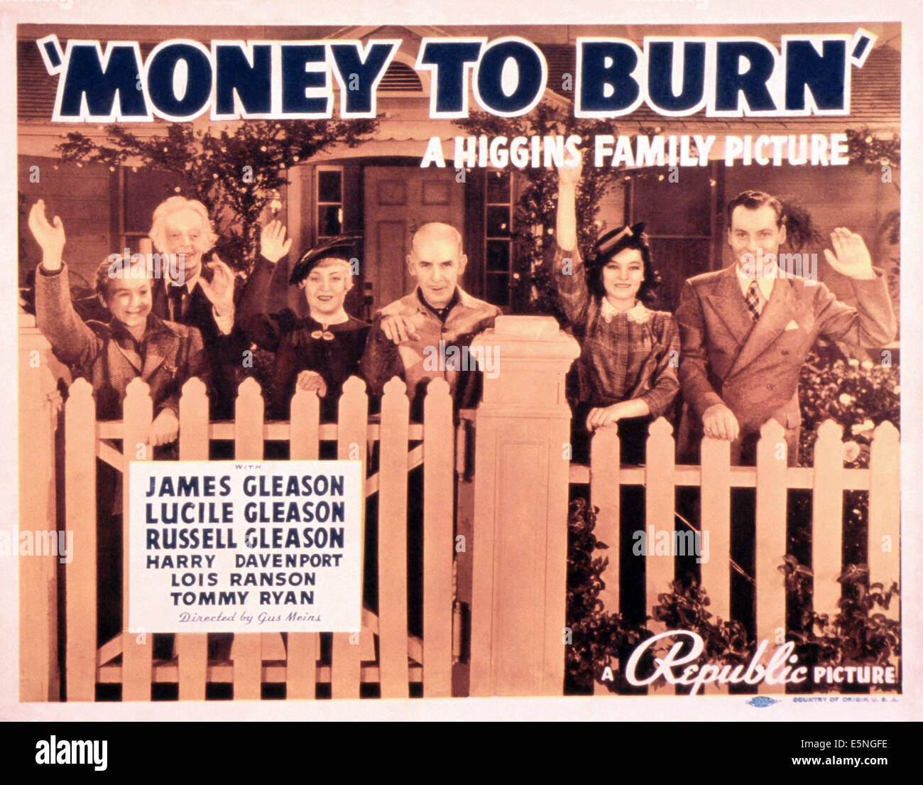 MONEY TO BURN, from left: Tommy Ryan, Harry Davenport, Lucille Gleason ...
