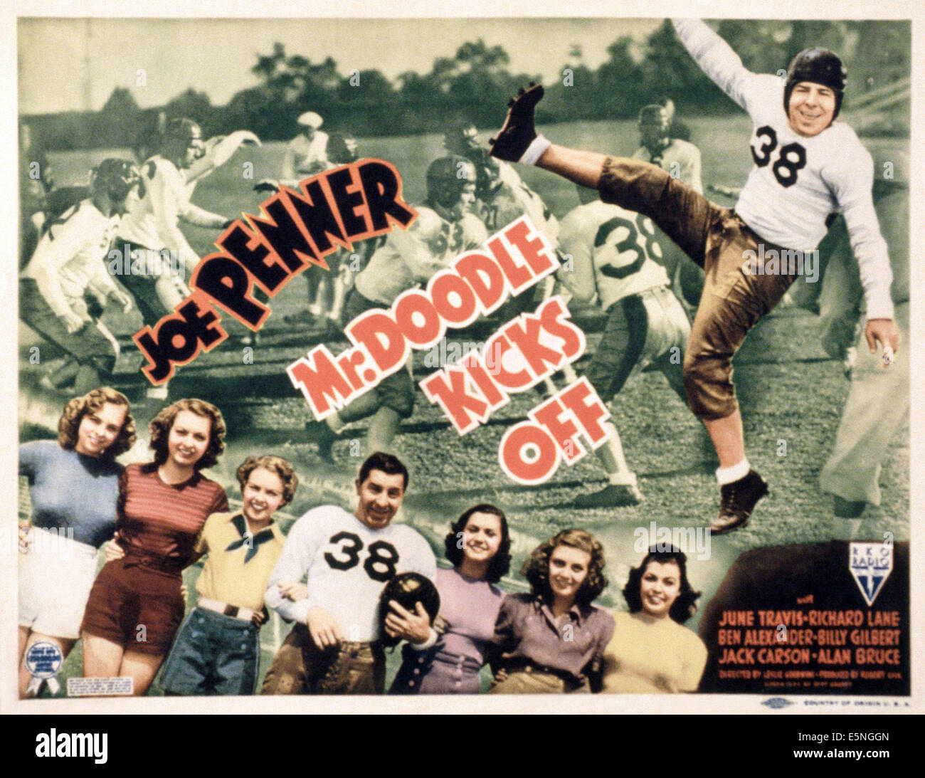 MR. DOODLE KICKS OFF, Joe Penner (top right and bottom center), 1938 ...