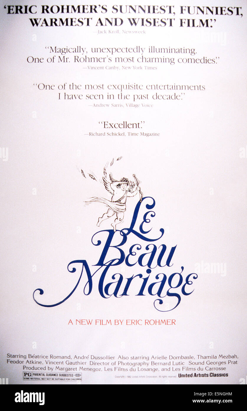 LE BEAU MARRIAGE, (aka A GOOD MARRIAGE), poster, 1982. ©United Arists ...