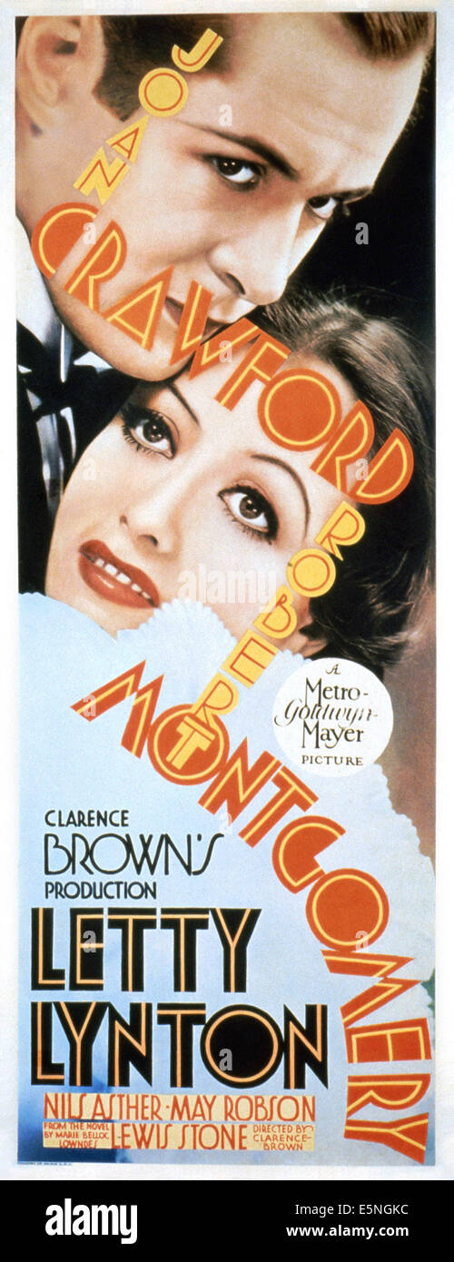 LETTY LYNTON, U.S. poster, from top: Robert Montgomery, Joan Crawford ...