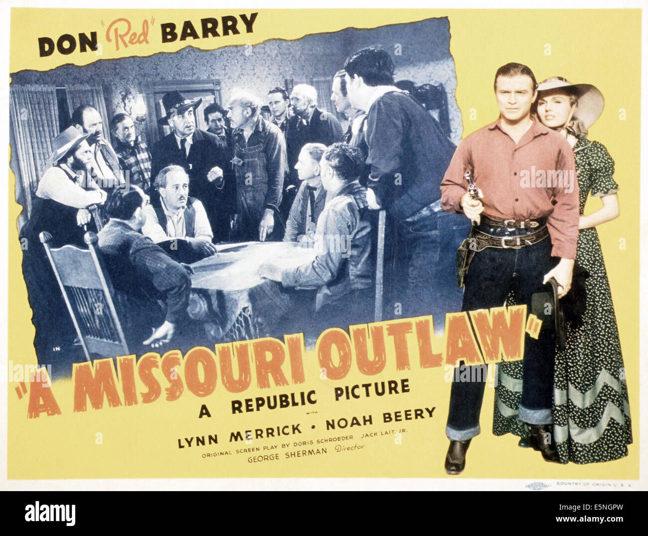 A MISSOURI OUTLAW, right from left: Don 'Red' Barry, Lynn Merrick, 1941 ...