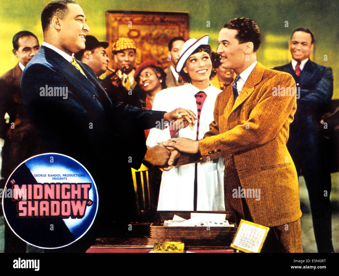 MIDNIGHT SHADOW, center: Frances Redd, right: Buck Woods on lobbycard ...