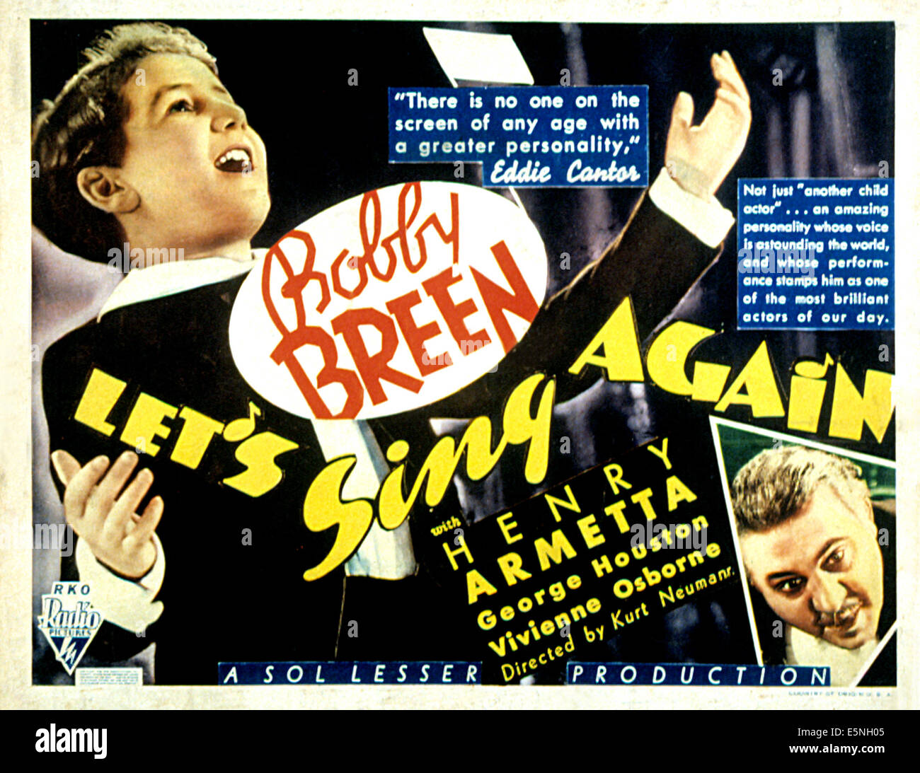 LET'S SING AGAIN, Bobby Breen, Henry Armetta, 1936 Stock Photo - Alamy