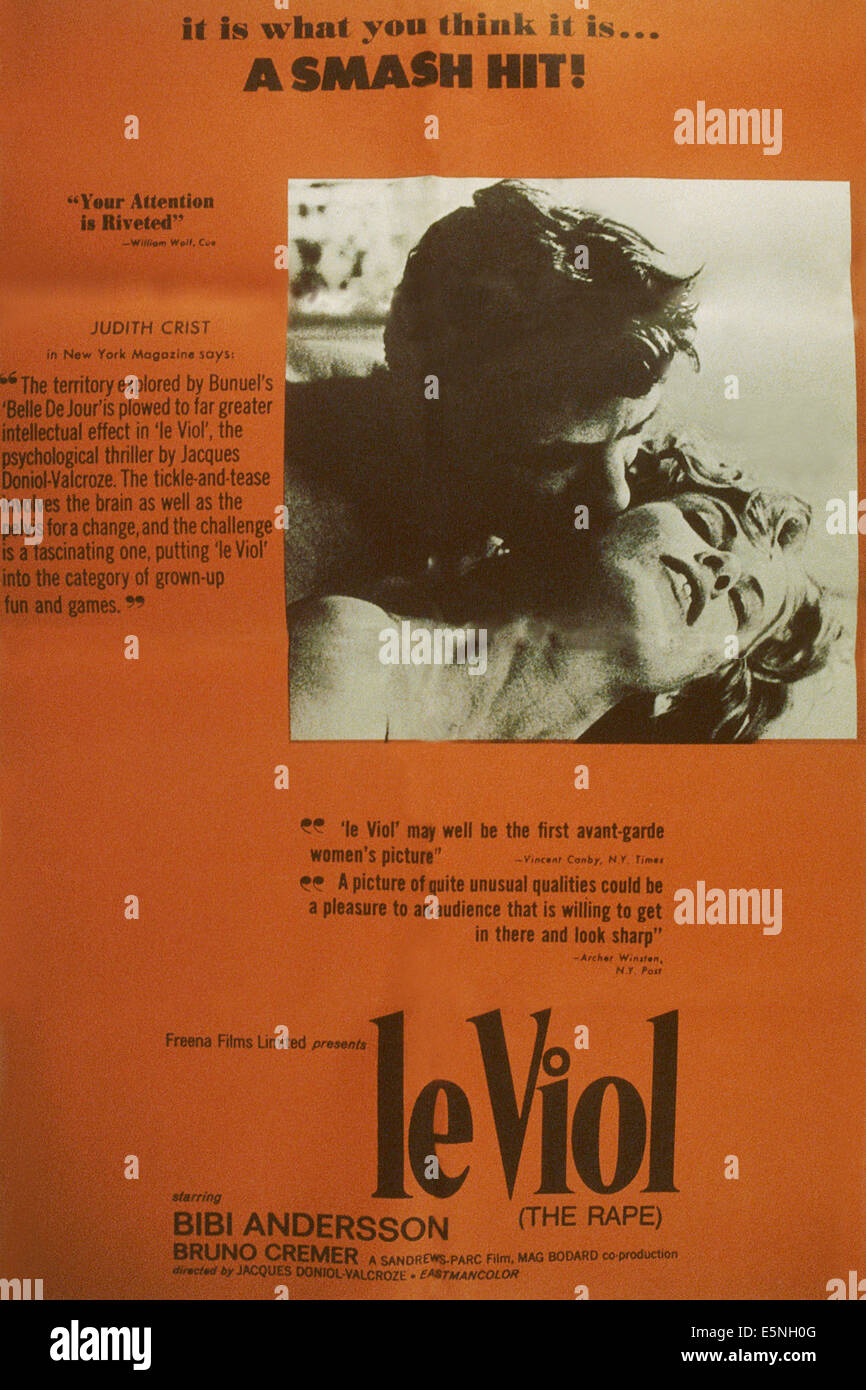 LE VIOL, (aka A QUESTION OF RAPE), US poster, Bibi Andersson (bottom), 1967 Stock Photo - Alamy