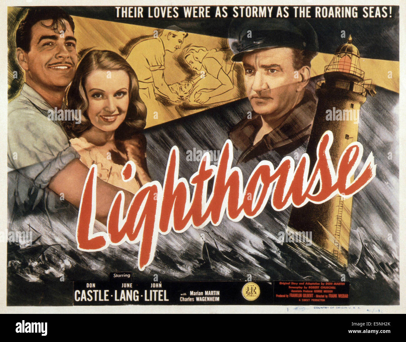 LIGHTHOUSE, from left: Don Castle, June Lang, John Litel, 1947 Stock ...