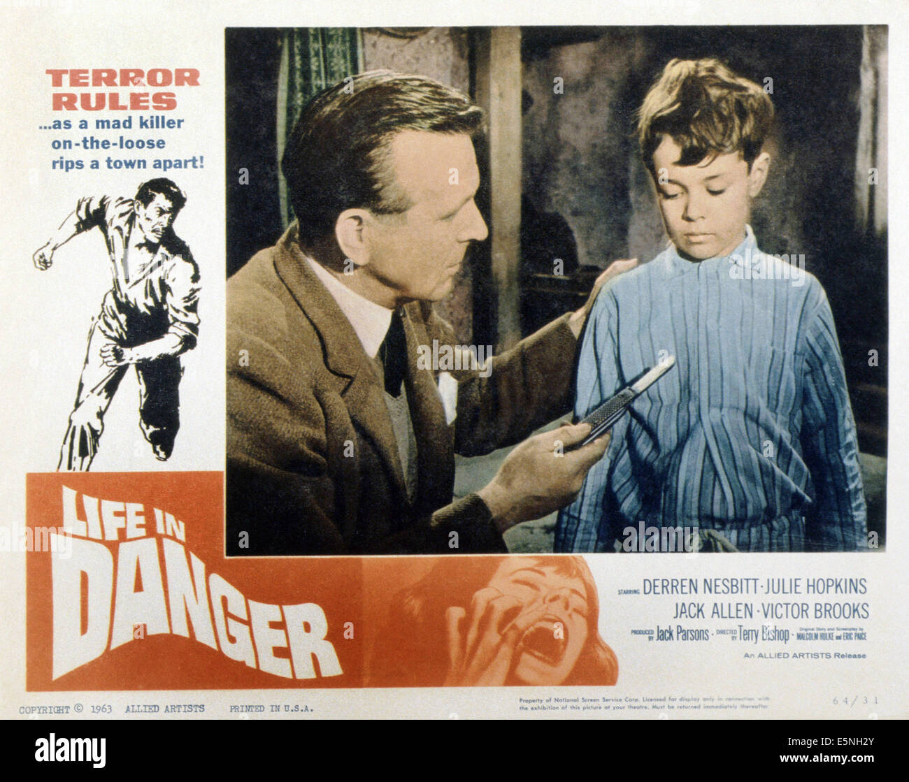 LIFE IN DANGER, from left: Victor Brooks, Christopher Witty, 1964 Stock ...