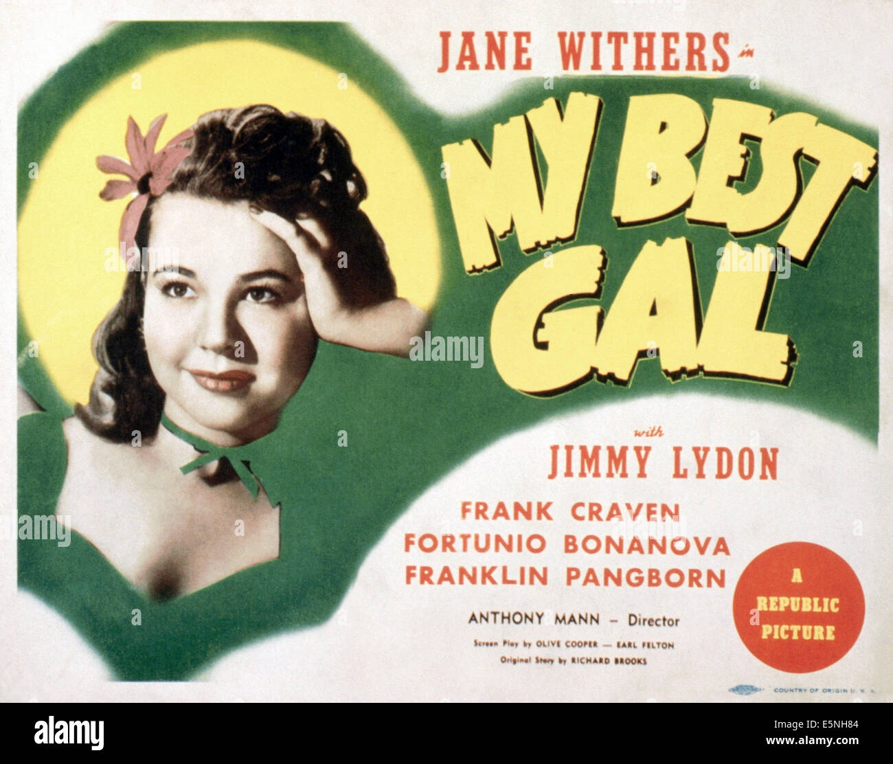 MY BEST GAL, US poster, Jane Withers, 1944 Stock Photo - Alamy