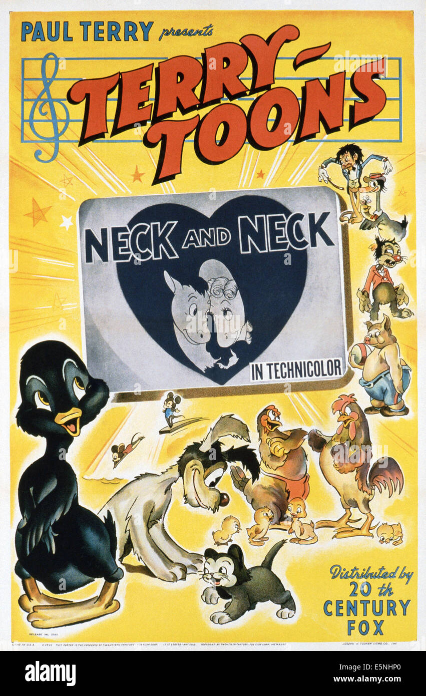 NECK AND NECK, US poster, TerryToon Cartoons, 1942. ©20th Century-Fox ...
