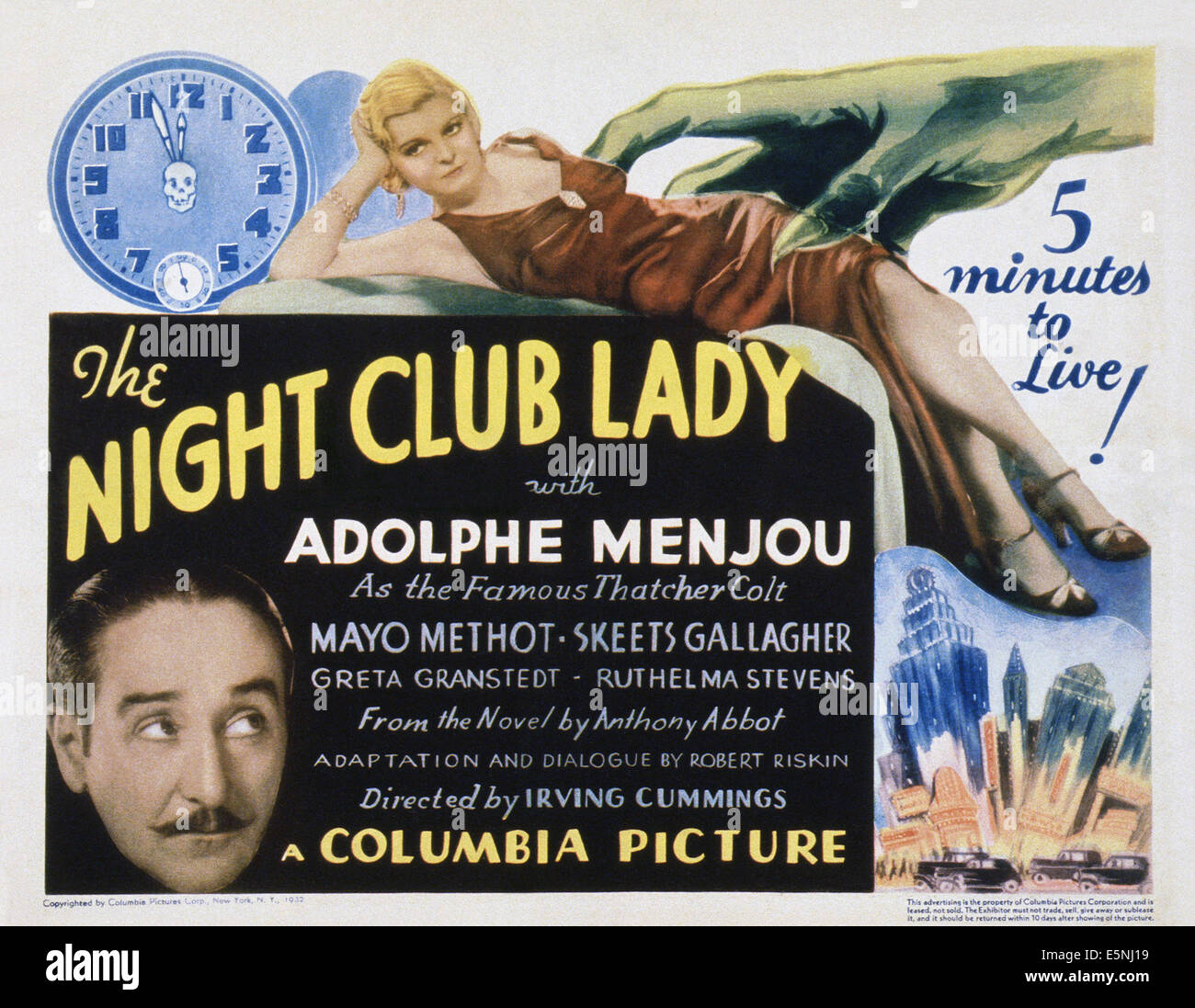 THE NIGHT CLUB LADY, from left: Adolphe Menjou, Mayo Methot, 1932 Stock ...