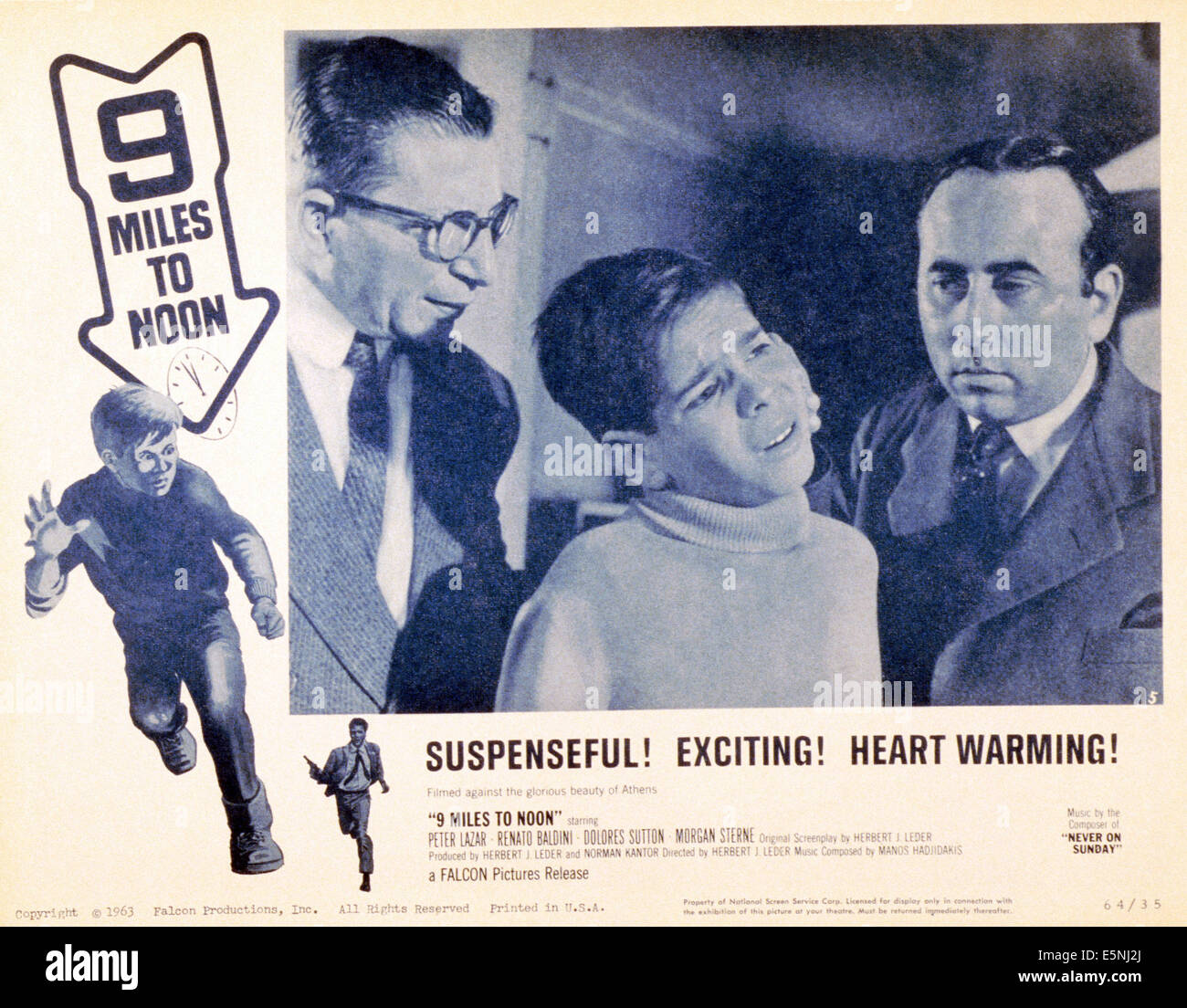 NINE MILES TO NOON, (aka 9 MILES TO NOON), US lobbycard, Peter Lazer ...