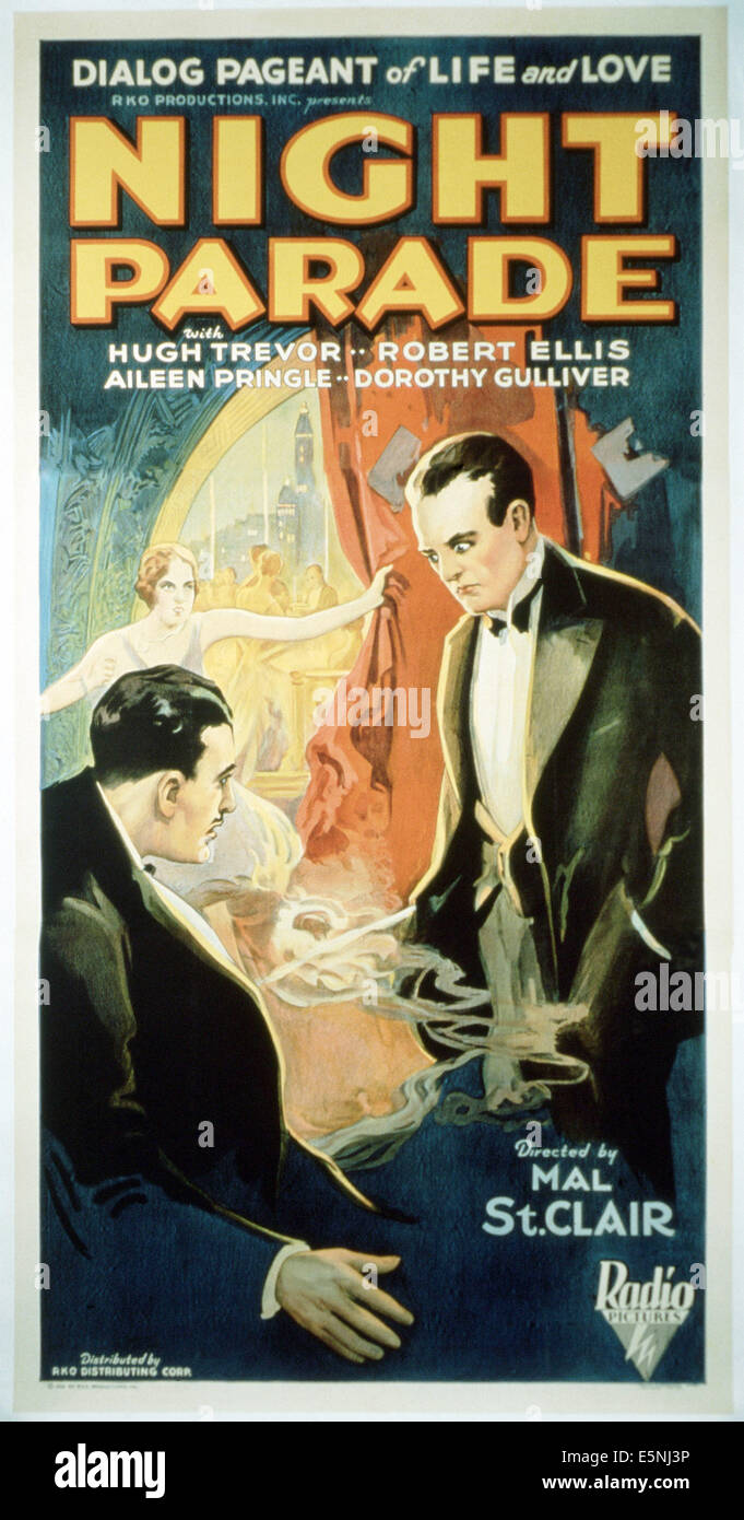 NIGHT PARADE, US poster, front from left: Robert Ellis, Hugh Trevor, 1929 Stock Photo - Alamy