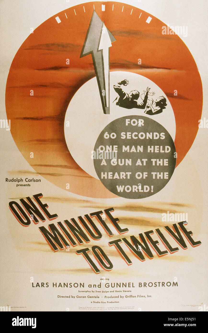 ONE MINUTE TO TWELVE, US poster art, 1950 Stock Photo - Alamy