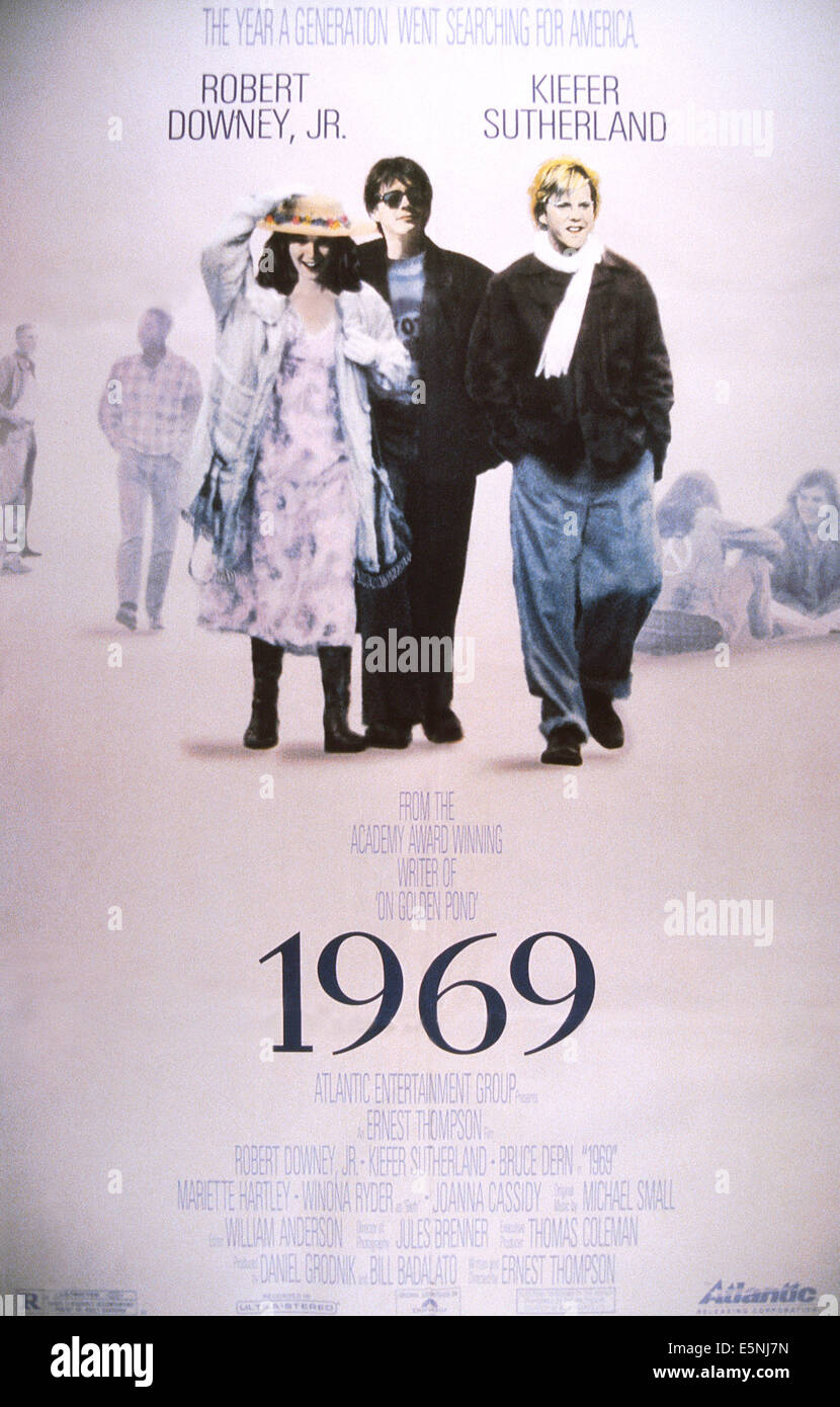 1969, US poster, from left: Winona Ryder, Robert Downey Jr., Kiefer ...