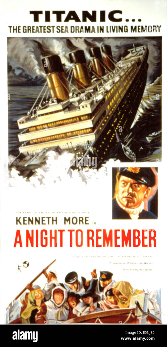 A NIGHT TO REMEMBER, Kenneth More, 1958 Stock Photo - Alamy