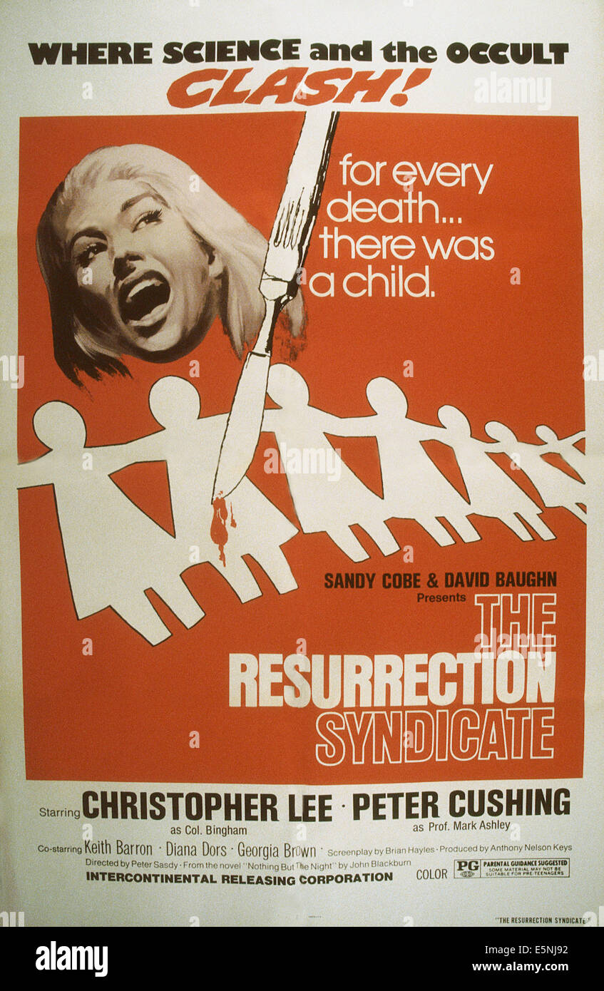 NOTHING BUT THE NIGHT, (aka THE RESSURECTION SYNDICATE), US poster ...