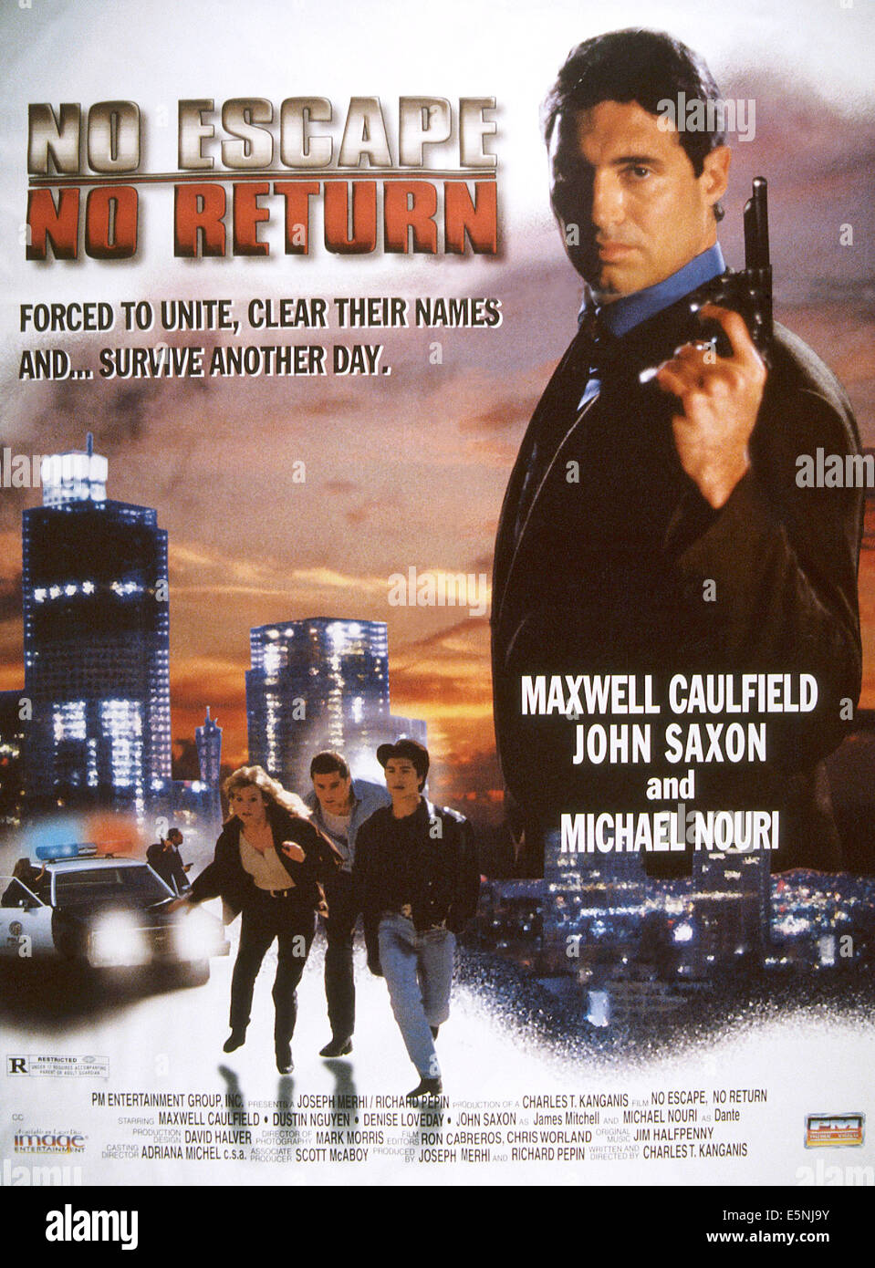 NO ESCAPE NO RETURN, US poster, from left: Denise Loveday, Maxwell ...